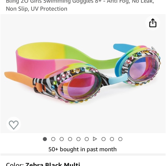 bling2o | Accessories | Bling2o Childrens Swim Goggles Bling Zebra ...